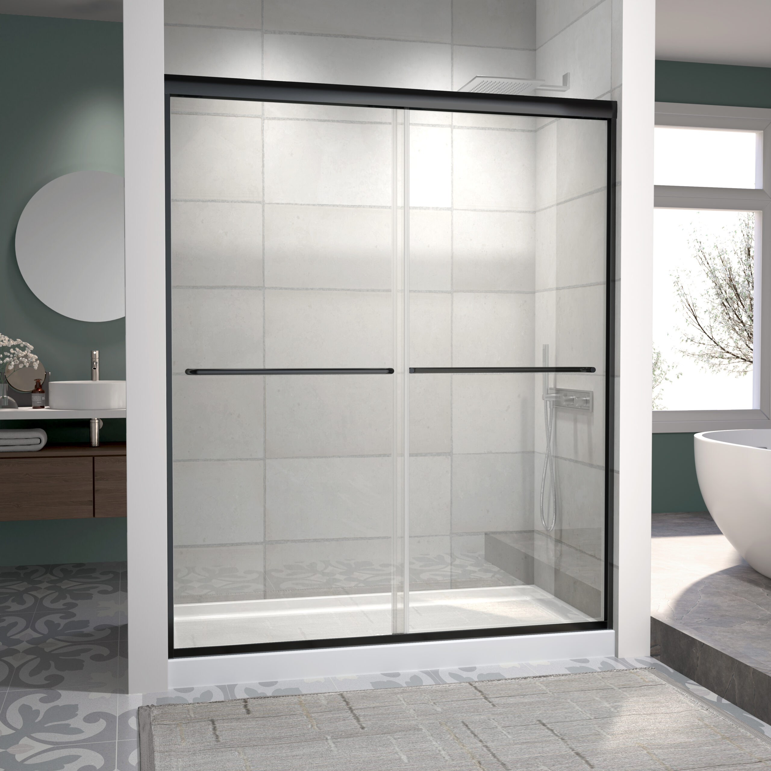 JK2112 Double Sliding Shower Door | KJ Bath